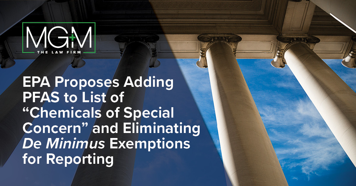 EPA Proposes Adding PFAS to List of "Chemicals of Special Concern" and ...