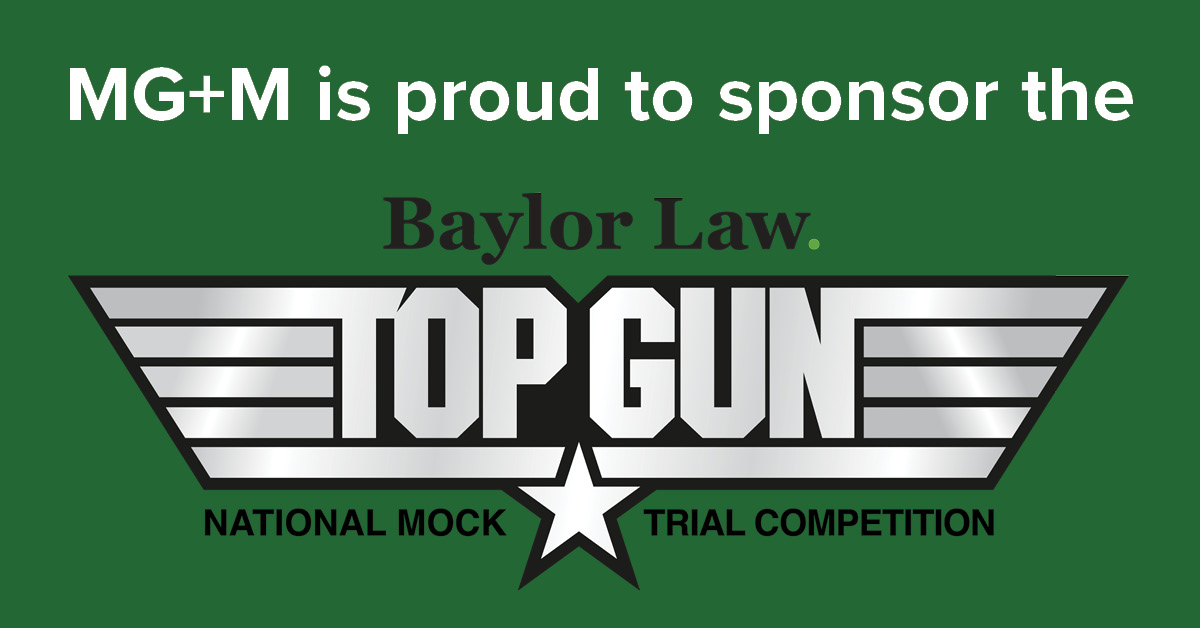 MG+M to Sponsor Baylor Law's 2025 National Top Gun Mock Trial ...