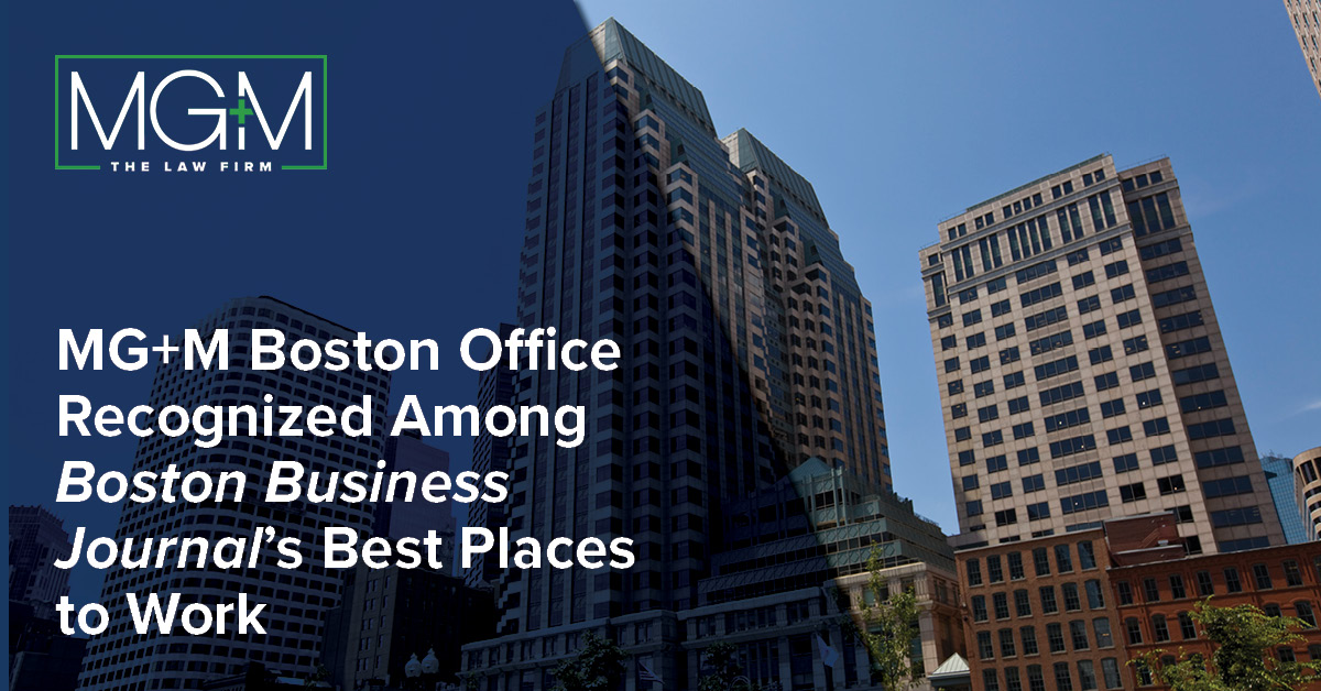 MG+M Boston Office Recognized Among Boston Business Journal's Best ...